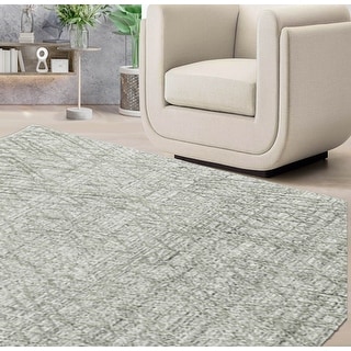 Hand Made Loop n Cut Pile 100% Wool Modern Oriental Area Rug Gray - 4 ...