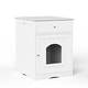 Wooden Pet House Cat Litter Box Enclosure with Drawer, Side Table ...