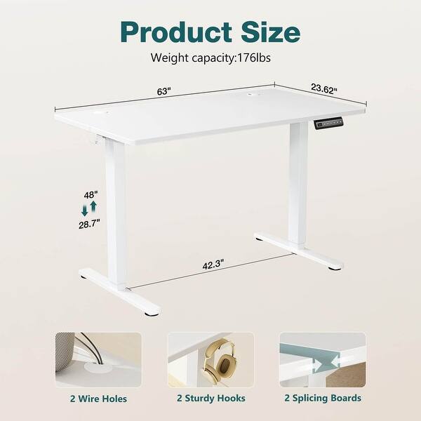 Electric Height Adjustable Ergonomic Computer Desk - Bed Bath & Beyond ...
