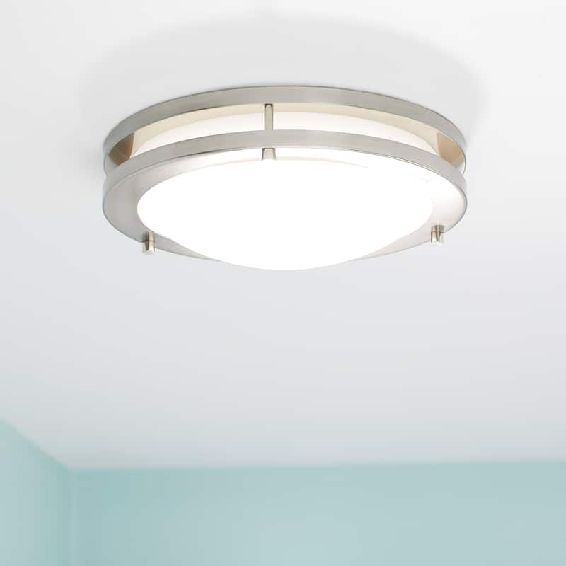 Brilli 13"W 1-Light LED "Get in Sync" Day-to-Night Circadian Flush ...