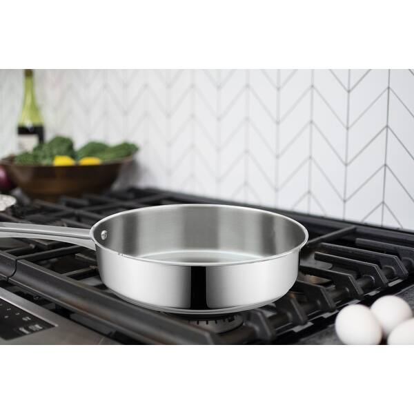 Bene Casa 10-inch stainless-steel fry pan with tempered glass lid ...