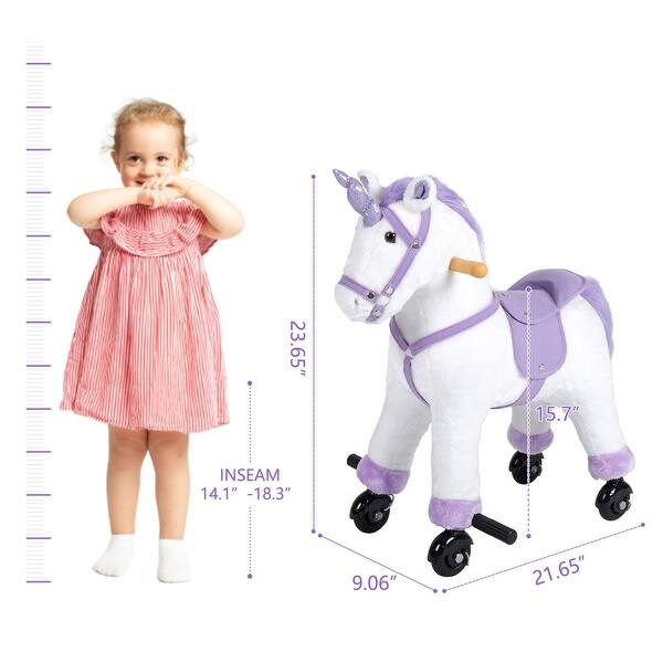 Kinbor Kids Plush Toy Rocking Horse - Walking Toddler Riding Toy Animal ...