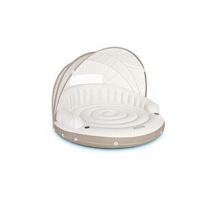 Canopy Island Inflatable Pool Float: Comfortable Lounge Surface -Cup ...