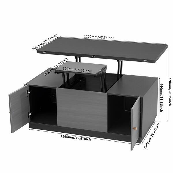 Multi-functional Lift-top Coffee Table Extendable with Storage - On ...
