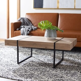 Home Collection Tristan Modern Natural/Black Rectangular Coffee Table COF7000B, 0 - Bed Bath ...