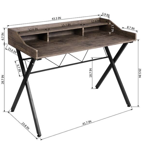 Contemporary Rectangular MDF Writing Desks Metal Computer Desk with 3 ...