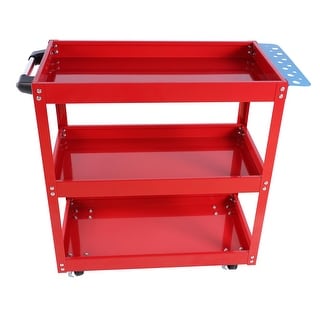 3-Tier Rolling Mechanic Tool Cart, Heavy Duty Steel Industrial Service Cart with Lockable Wheels ...