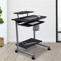 Graphite Compact Computer Cart With Storage Shelves - Bed Bath & Beyond ...