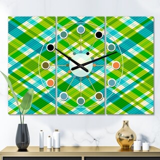 Designart 'Tartan Geometrical Texture II' Oversized Mid-Century wall ...