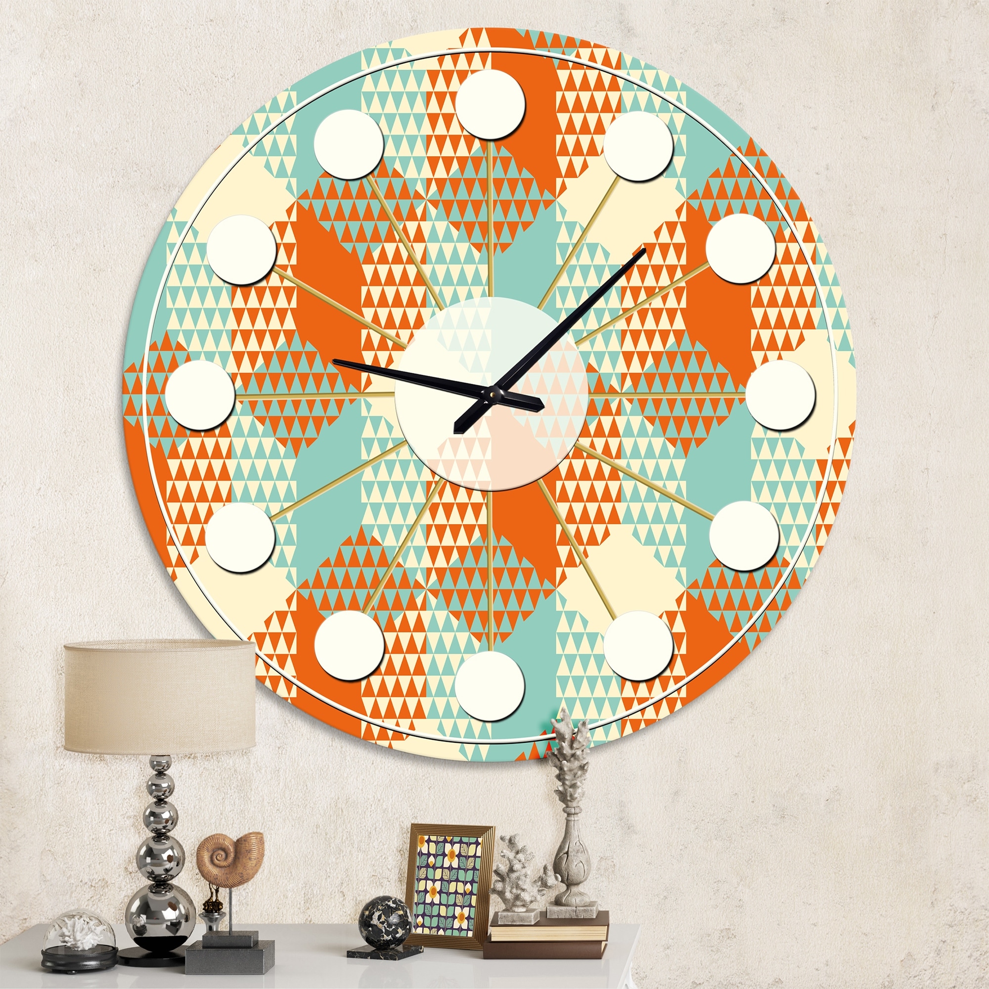 wall clock hexagon design