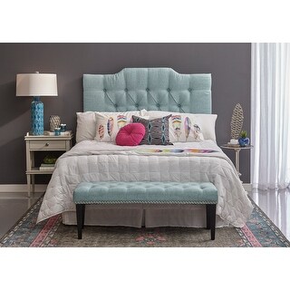 Lunar Chambray Upholstered Wood Diamond Button Tufted Bed Bench - Bed ...