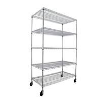 Commercial Metal Shelves for Storage with Wheels for Garage Shelving, 5 ...