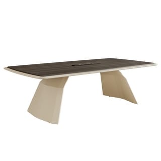Conference Meeting Table With Stainless Steel Base And Recessed Power ...