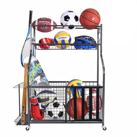 Sports Equipment Garage Organizer Sport Balls Storage Rack Organizer ...
