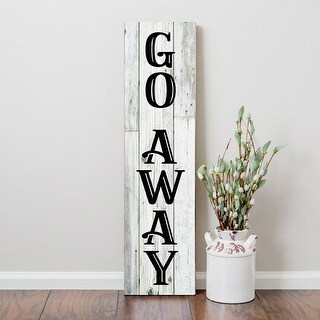 Go Away Funny Vertical Wood Print Sign 5.5" x 24" - Bed Bath & Beyond ...
