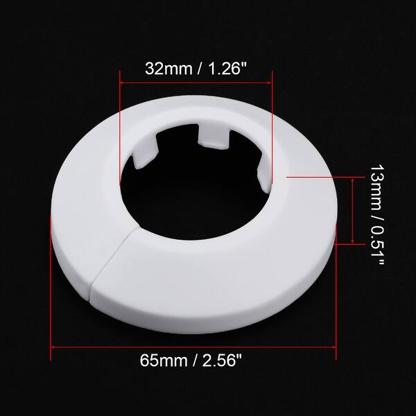 32mm Pipe Cover Decoration PP Plastic Water Pipe Escutcheon White 8pcs ...