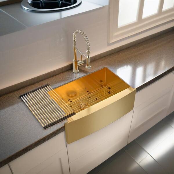 Farmhouse Sink - 36 Inch Kitchen Sink with Stainless Steel Apron Front ...