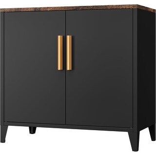 32-inch Coffee Bar Cabinet with 2 Doors, Adjustable Shelf for Kitchen ...