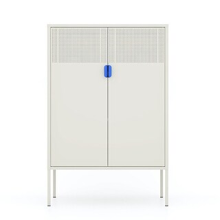 Free-Standing Metal Storage Locker Cabinet with Adjustable Shelves ...