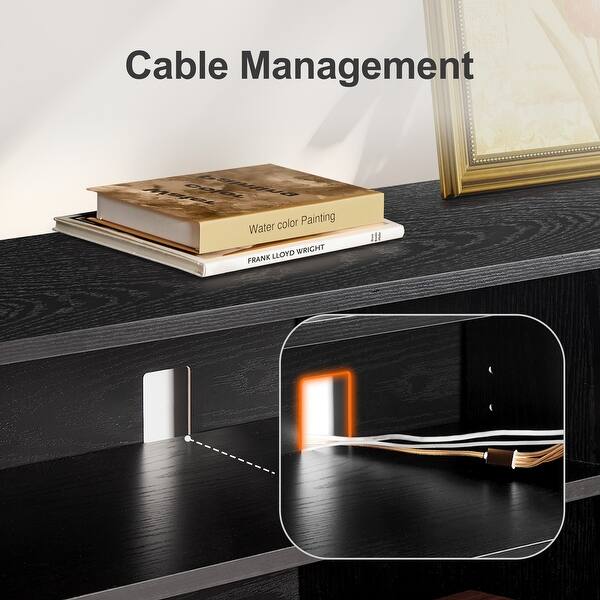 TV Entertainment Center Cable Management Adapted to Media Cable Box ...