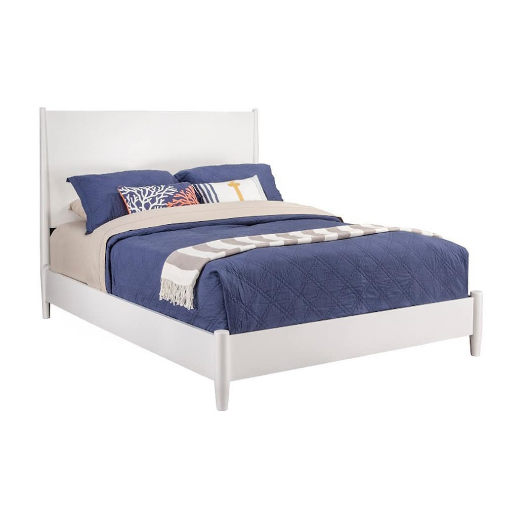 Opulent Mahogany Wood Full Size Panel Bed, White - Overstock - 21481268