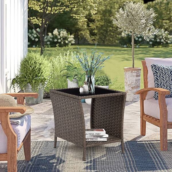 Outdoor Side Table Wicker Rattan Side Tables - Bed Bath & Beyond - 37398242