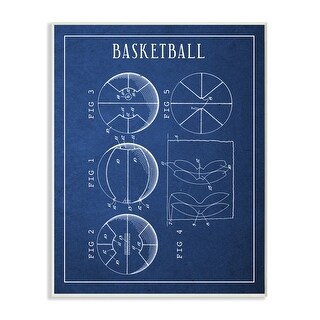 Stupell Basketball Blueprint Vintage Sports Design Wood Wall Art - Bed ...