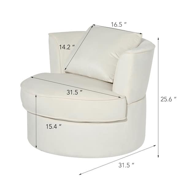 Single Sofa Chair Mid-Century Modern Accent Chair 360°Rotating Sofa ...