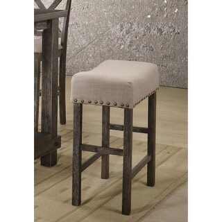 Vintage Counter Height Stool Set of 2 Linen Padded Seat Armless Stool ...