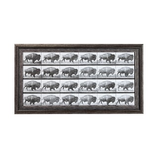 Buffalo Walking by Eadweard Muybridge Hand Embellished Textured Framed ...