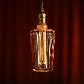 Irregular LED DecorativeVintage Edison Bulb, Dimmable, Amber Glass ...