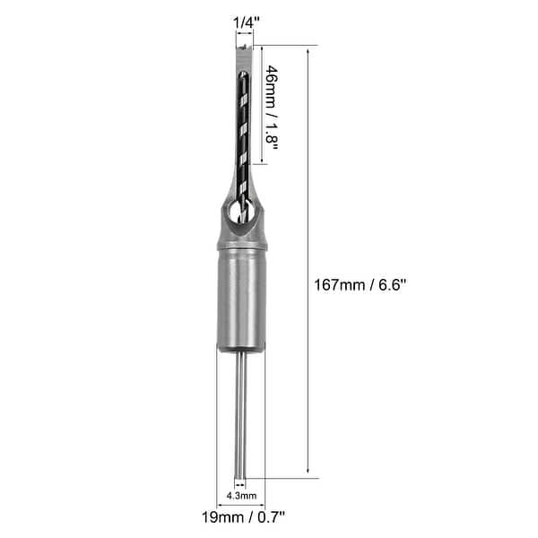 Square Hole Drill Bit 1/4" Hollow Chisel Mortiser Auger Spur Cutter ...