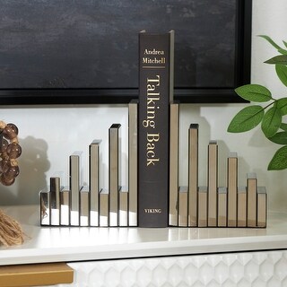 Silver Crystal Pyramid Geometric Decorative Bookends (Set of 2) - Bed ...