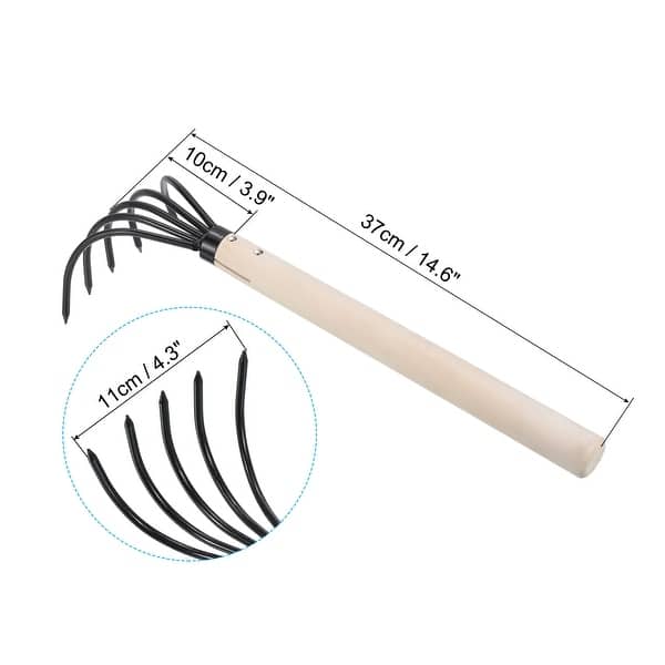 2Pcs 15 Inch 5 Tines Garden Claw Rake Hand Rake Cultivator Claw Soil ...