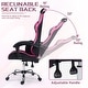 Cute Gaming Chair with Cat Paw Lumbar Cushion and Cat Ears, Ergonomic ...