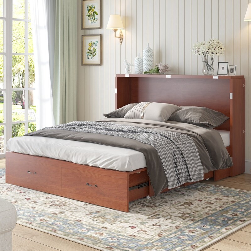 Mixoy Murphy Bed with Mattress & Charging Station - On Sale - Bed Bath ...