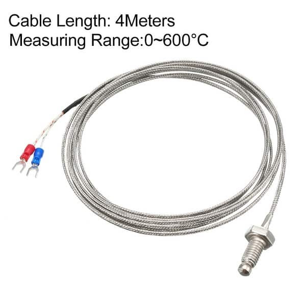 K Type Temperature Sensor Probe Screw Type Thermocouple 4 Meters Cable ...