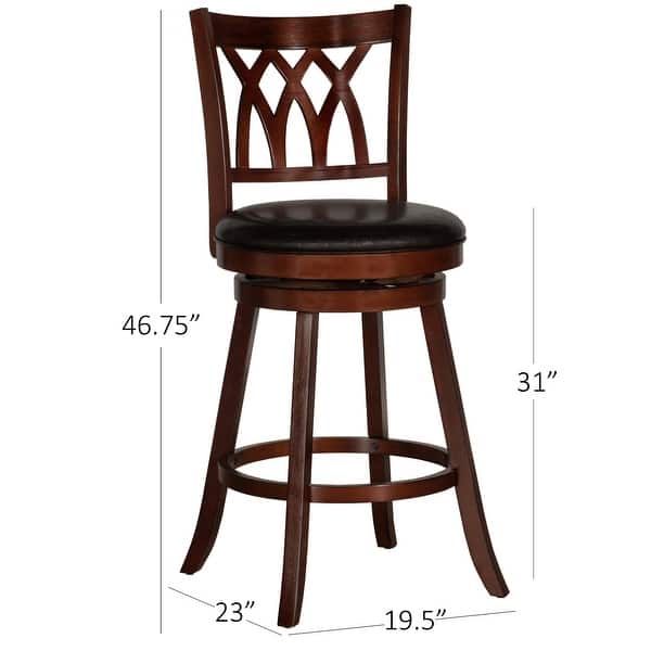 Tateswood Wood Bar Height Swivel Stool, Cherry - Bed Bath & Beyond ...