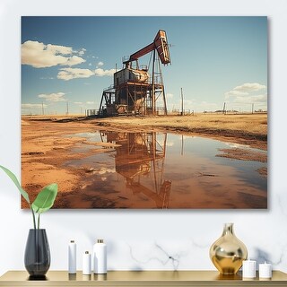 Designart "Oil Drilling Rig Fields Horizon" Oil Rigs / Fields Wall Art ...