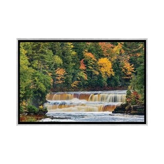 iCanvas "Cascade on Tahquamenon Falls in autumn, Tahquamenon Falls ...