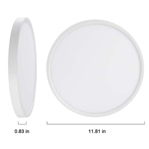 24 Watts Round Tricolor Selectable LED Flush Mount Ceiling Light for ...