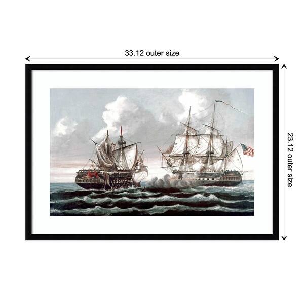 USS Constitution Defeating The British Ship Guerriere by Thomas Birch ...