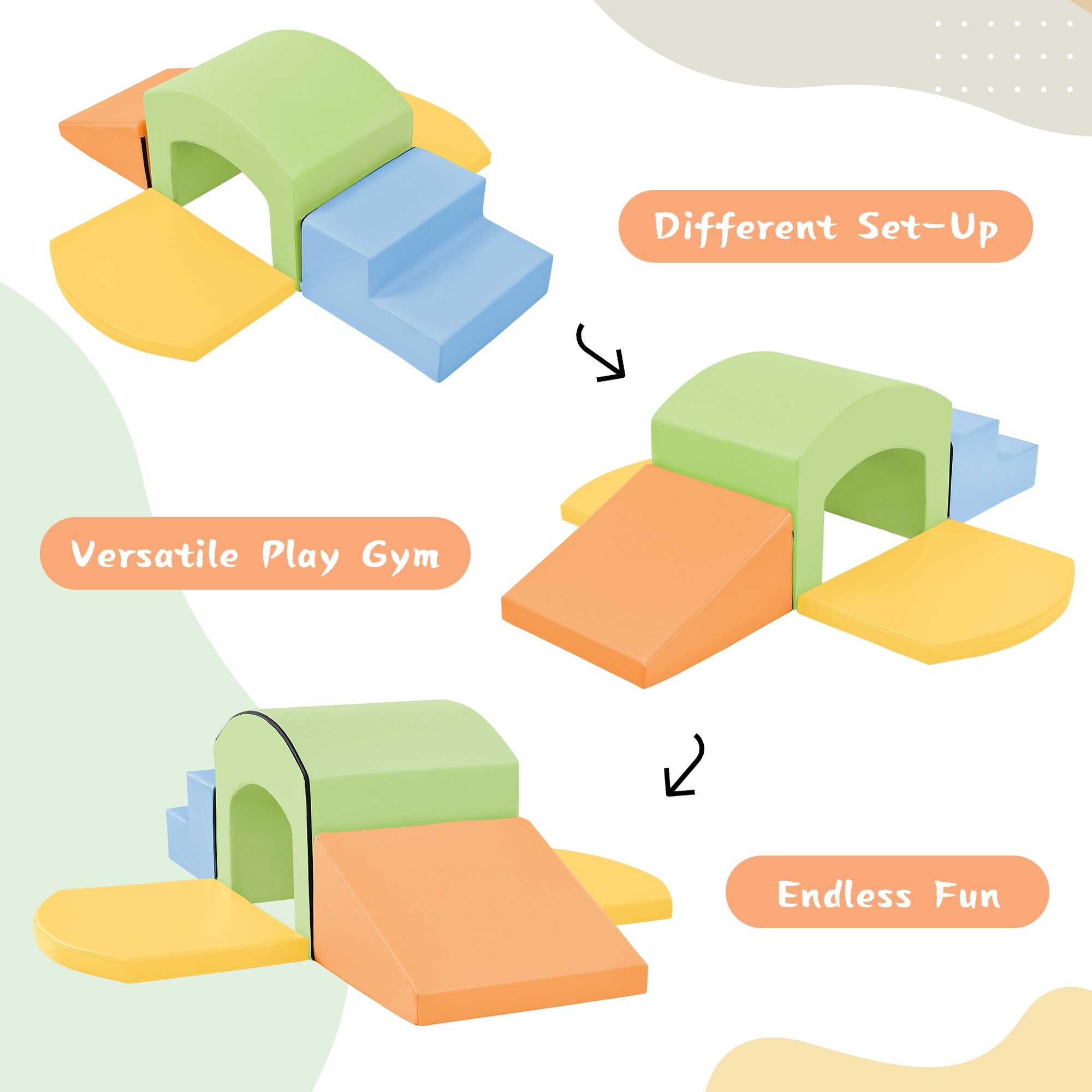 Soft Foam Playset for Toddlers Safe Zone Single Tunnel Foam Climber Lightweight Indoor Active Play for Toddler Climb and Crawl Bed Bath Beyond 40277009