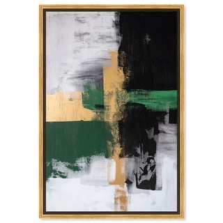 Gilded Green Shadows Canvas Green Abstract Art by Art Remedy - Bed Bath ...