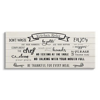 Stupell Kitchen Rules List Family Happiness Motivational Phrases Canvas ...