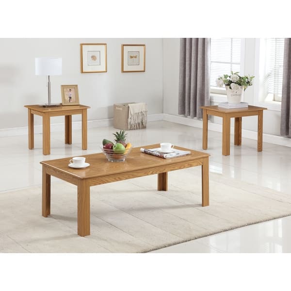 Titanic Furniture Gaby 3-Piece Table Set with Oak Wood Pattern - 3 ...