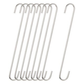 S Hanging Hooks, 12"(300mm) Extra Long Steel Hanger, Matt Silver, 8Pcs ...