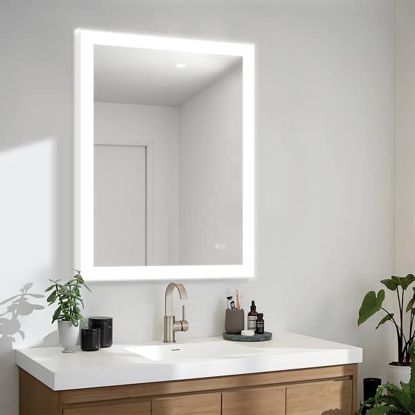 LED Bathroom Vanity Mirror with Lights Anti-Fog Dimmable Touch Button ...