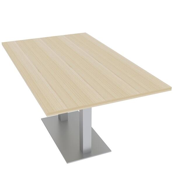 6X3 Rectangular Conference Table With Square Metal Base Power Module ...