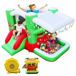 Christmas Inflatable Bouncer for Kids Complete Setup with Blower 80" x ...